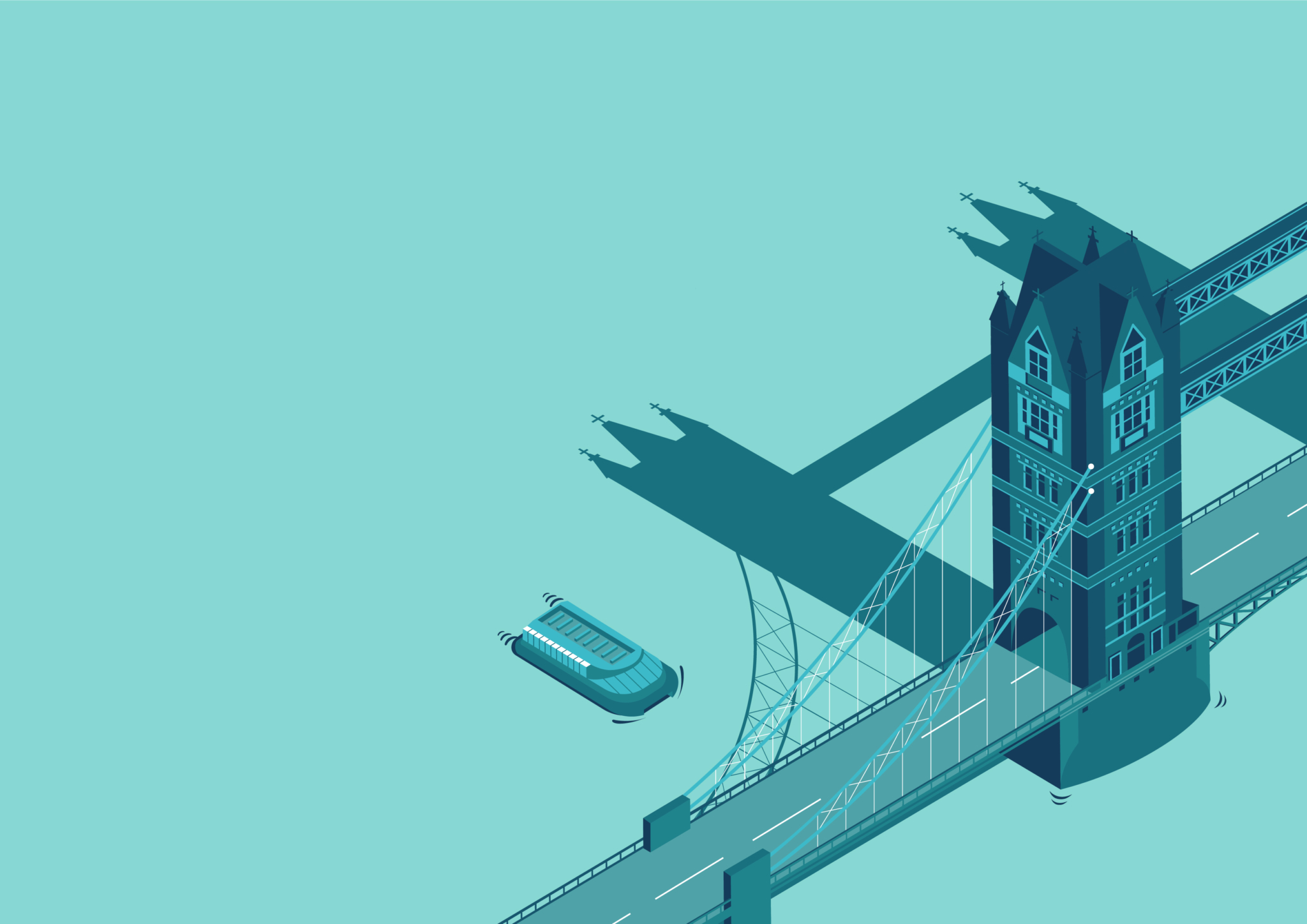 Tower Bridge 2D Vector Illustration - Illustration Agent Website