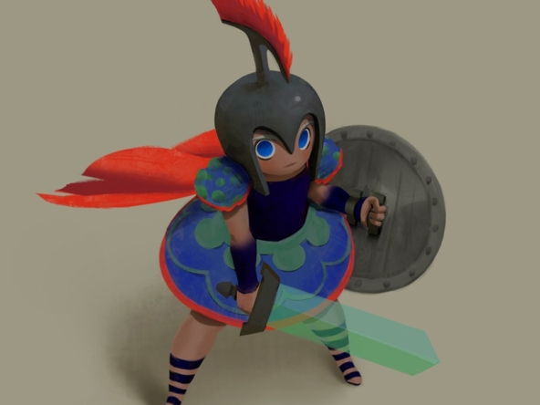 2D Gladiator Character Illustration - Illustration Agent Website