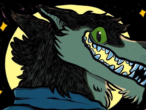 2D Werewolf Social Club Cartoon Illustration - Illustration Agent Website