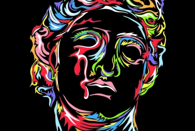 2D Graphic Graffiti Style Face Painting Illustration - Illustration Agent