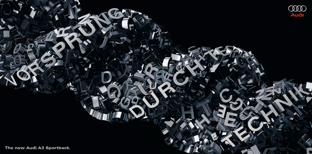 3D Audi Spinning Text Illustration - Illustration Agent Website