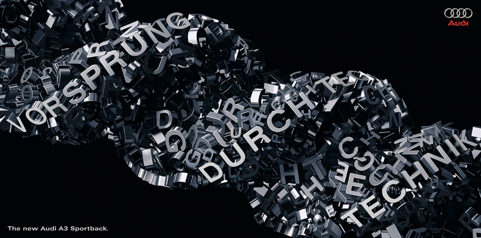 3D Audi Spinning Text Illustration - Illustration Agent Website