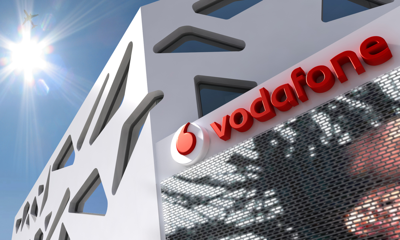 3D Vodafone Store Signage Illustration - Illustration Agent Website