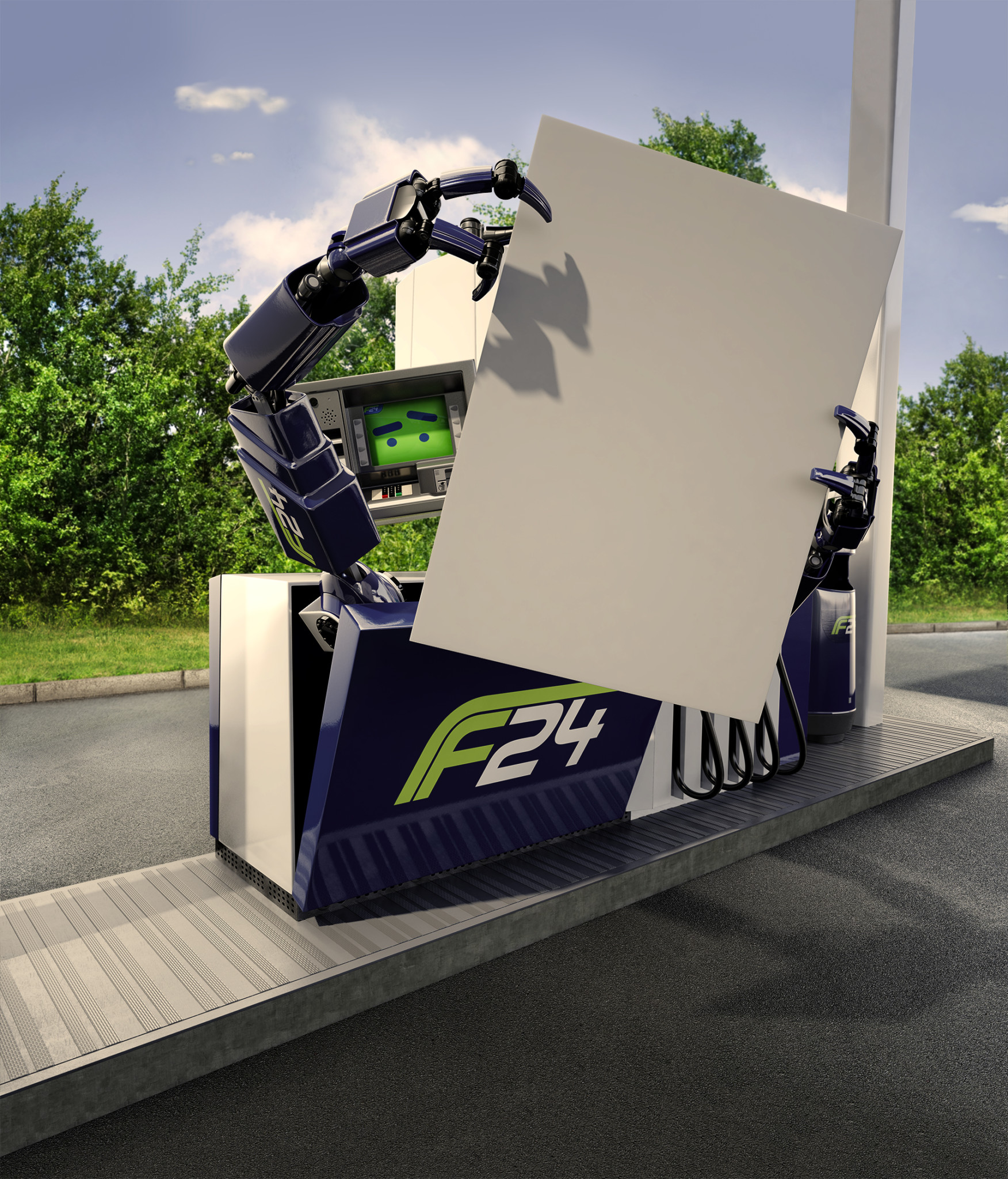 3D Petrol Pump Robot Character Illustration - Illustration Agent Website