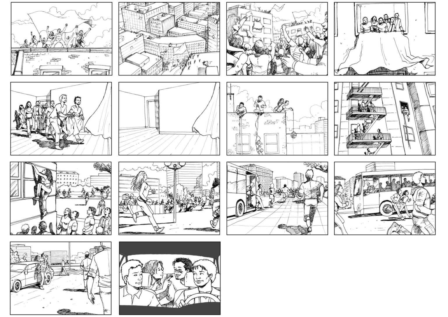 2D Flag Celebration Storyboard Illustration - Illustration Agent Website