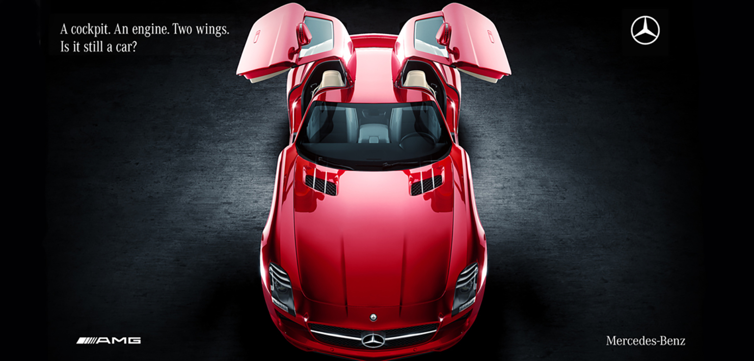 3d Automotive Rendering of Mercedes SLS car - Illustration Agent Website