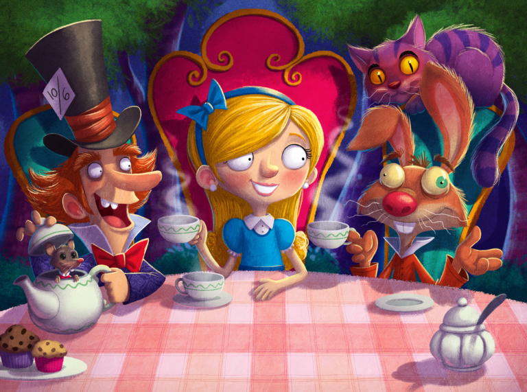 2D Alice in Wonderland Book Cover Illustration - Illustration Agent Website