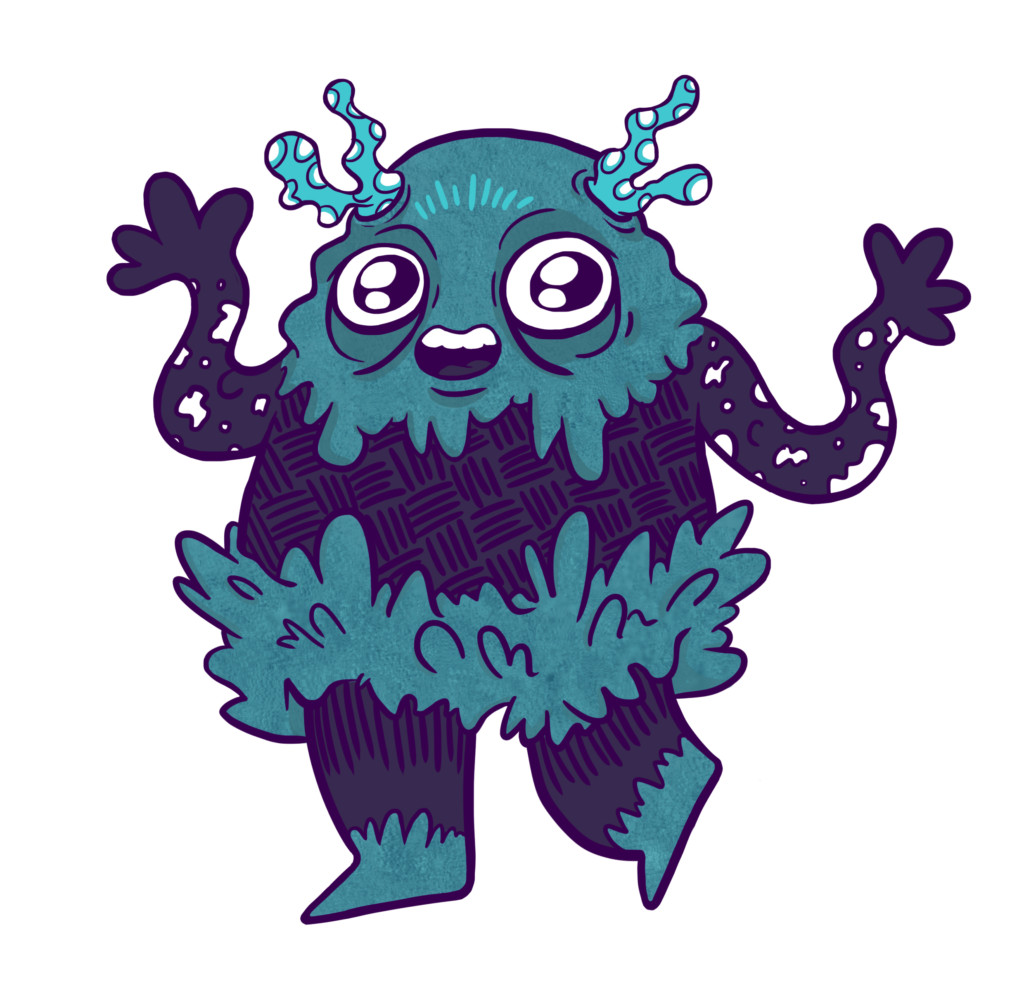 2D Cartoon Slime Monster Character Illustration - Illustration Agent