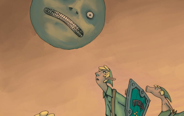 2D Creepy Moon Zelda Videogame Illustration - Illustration Agent Website