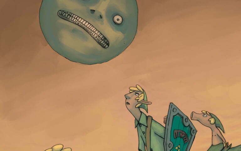 2D Creepy Moon Zelda Videogame Illustration - Illustration Agent Website