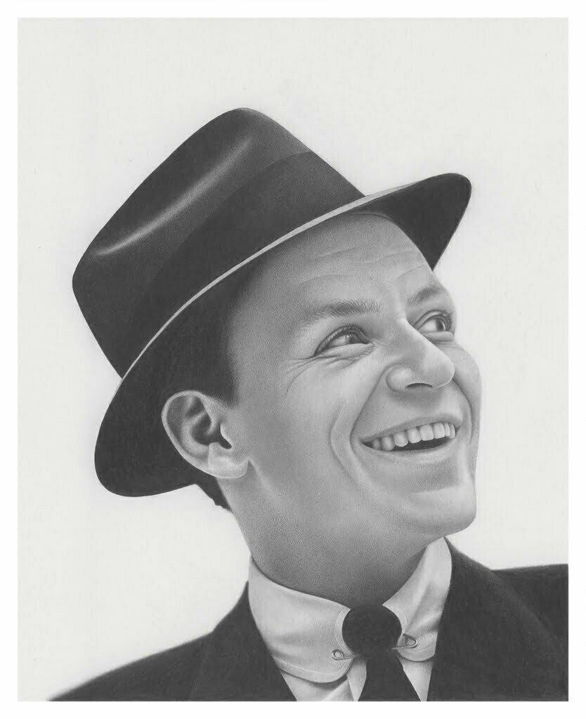 2D Frank Sinatra Realistic Pencil Character Illustration - Illustration ...
