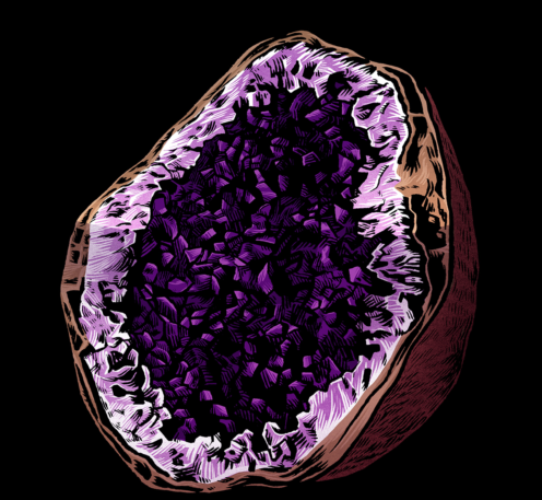 2D Geode Crystal Rock Illustration - Illustration Agent Website