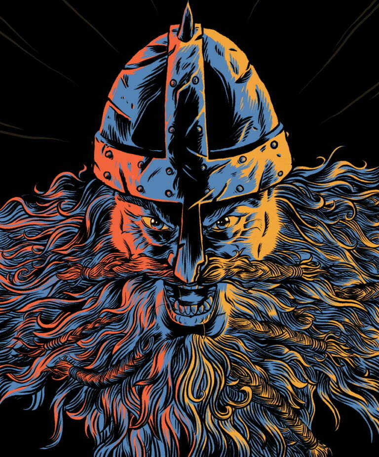 2D Roaring Viking Character Illustration - Illustration Agent Website