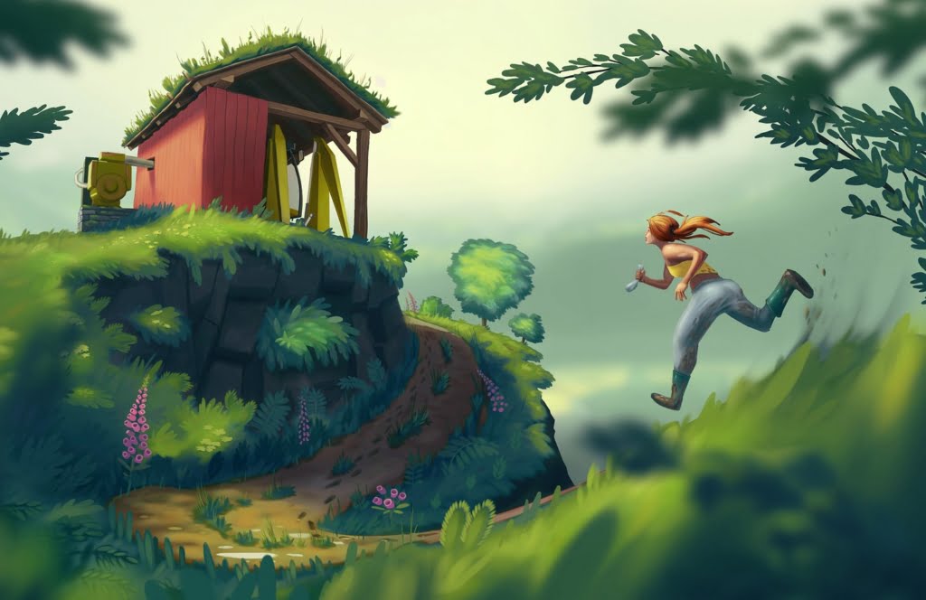 2D Running Home Cartoon Illustration - Illustration Agent Website