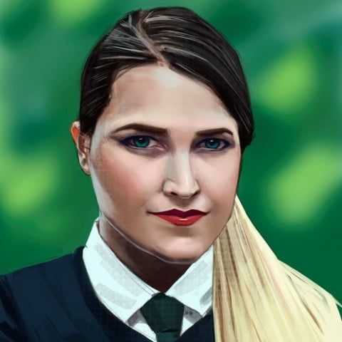 2D Smiling School Girl Portrait Illustration - Illustration Agent Website