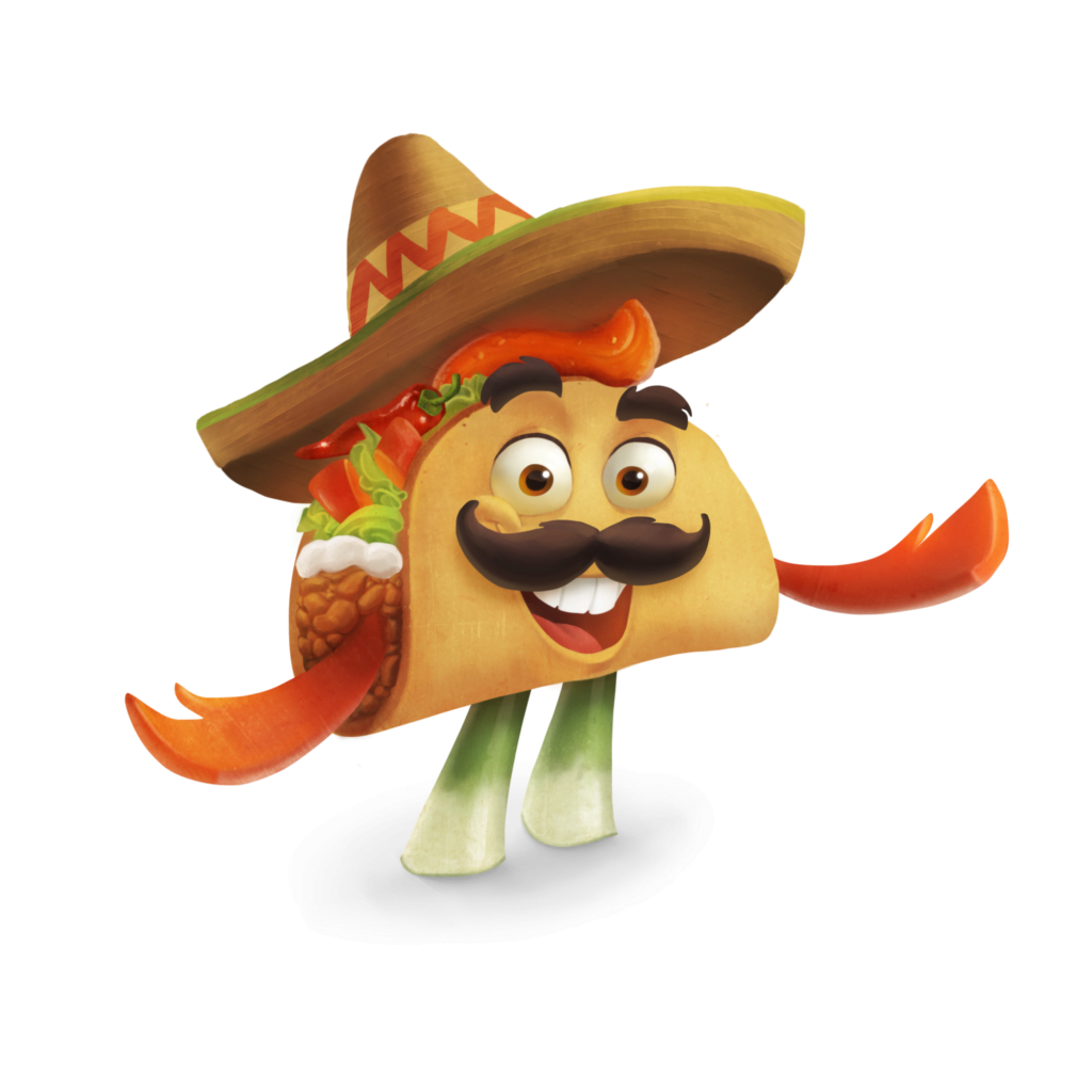 2D Taco Dude Food Character Illustration - Illustration Agent Website