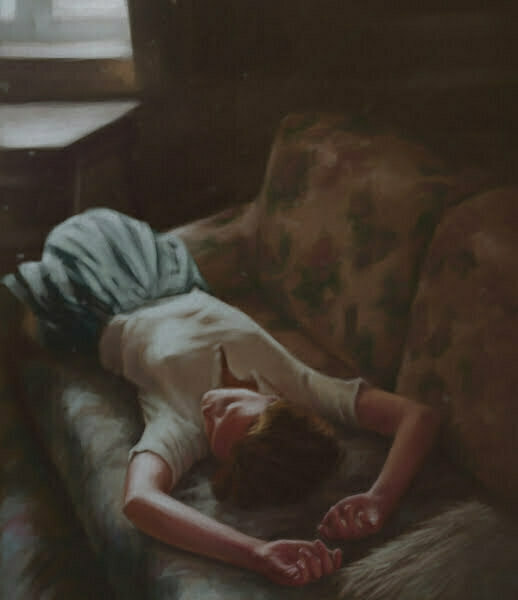 2D Tired Girl Painterly Character Illustration - Illustration Agent Website