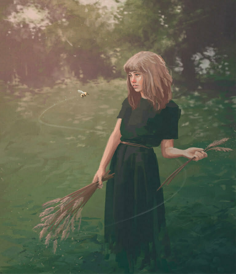 2D Wandering Girl Character Illustration - Illustration Agent Website