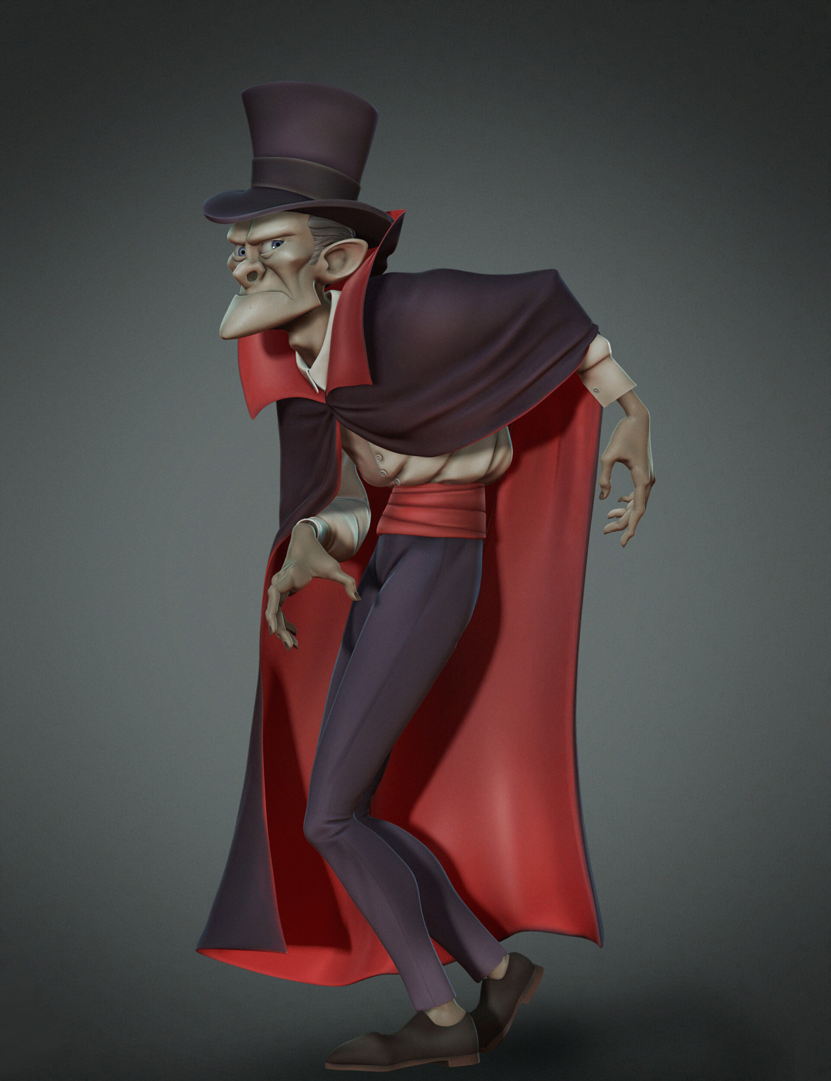 3D Creepy Gentleman Character Illustration - Illustration Agent