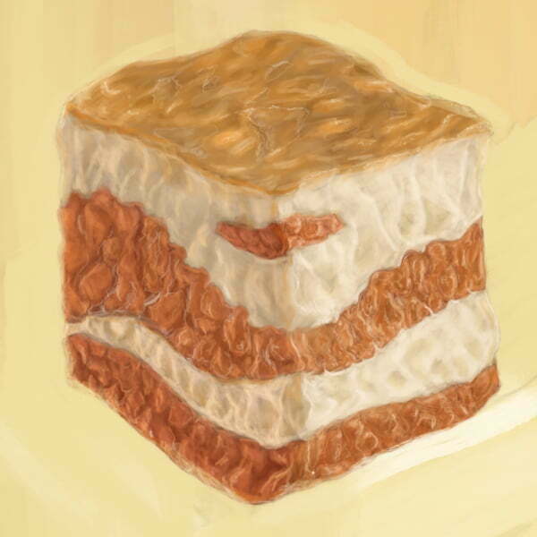 2D Cubic Bacon Sandwich Segment Food Illustration - Illustration Agent ...