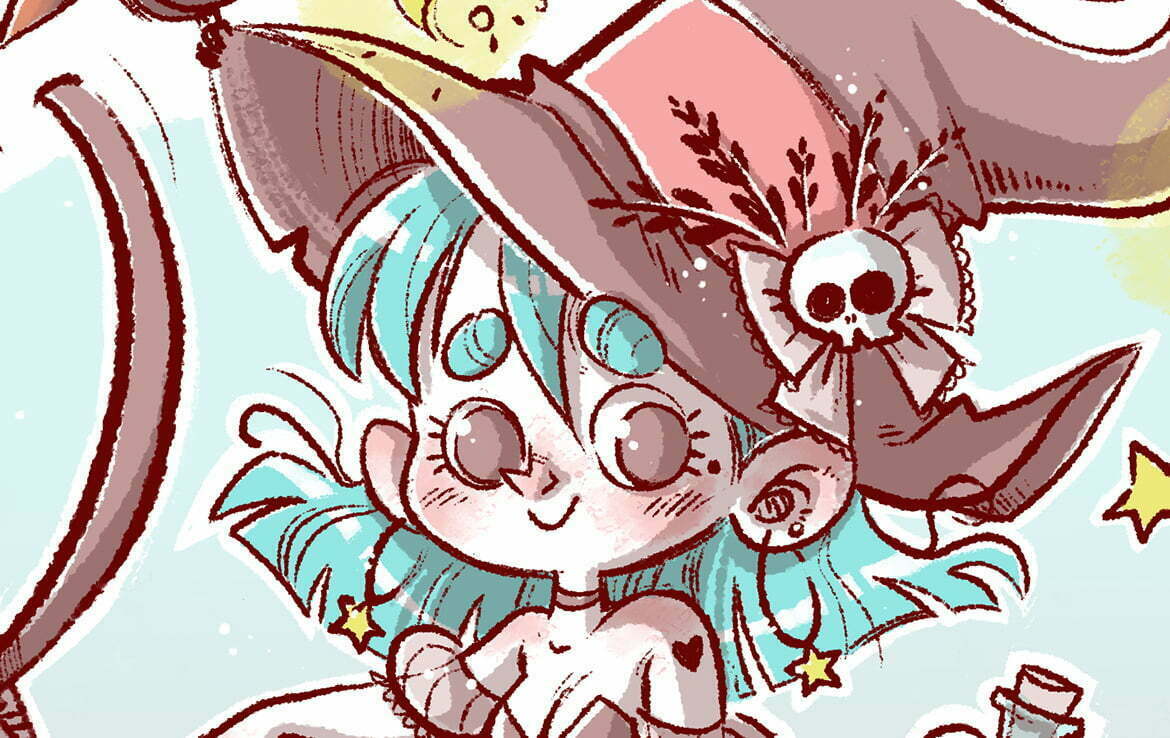 2D Character Witch Illustration - Illustration Agent